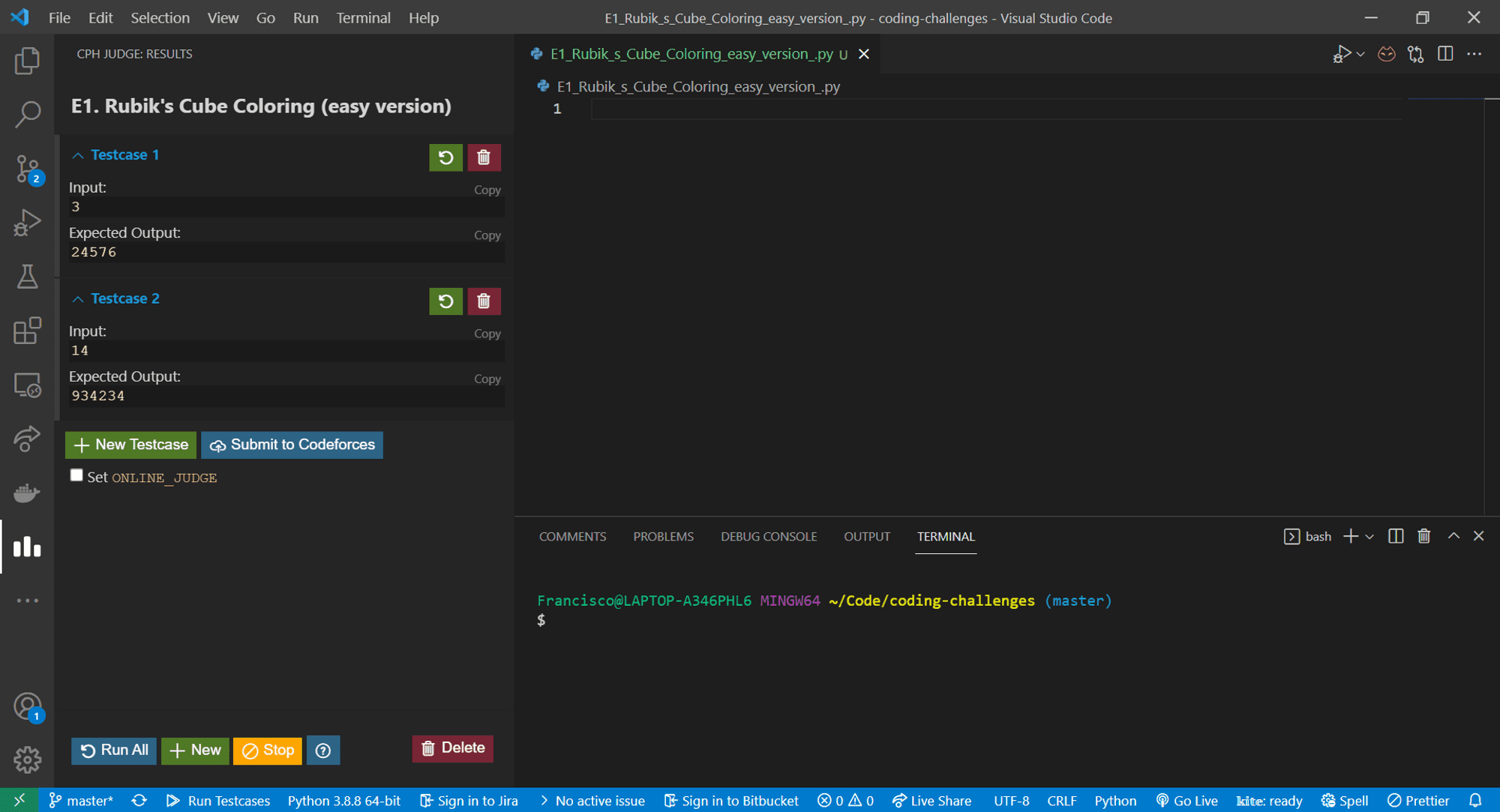 VS Code Competitive programming setup