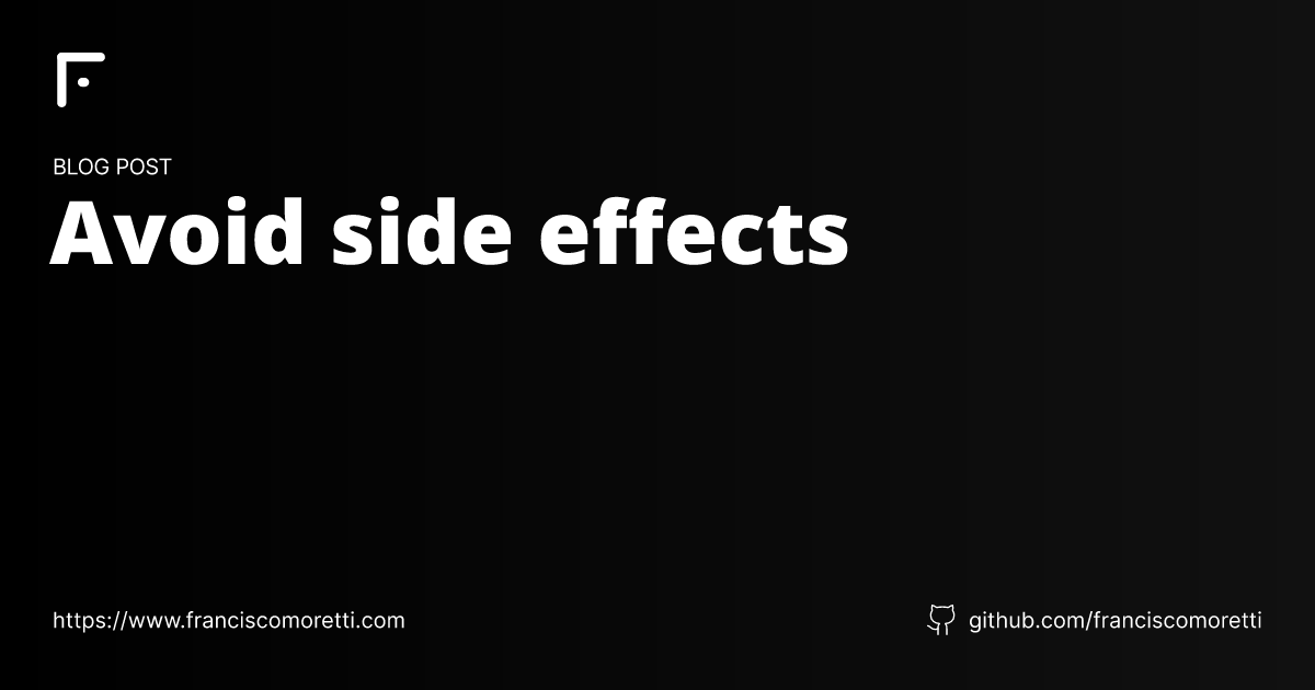 Avoid side effects