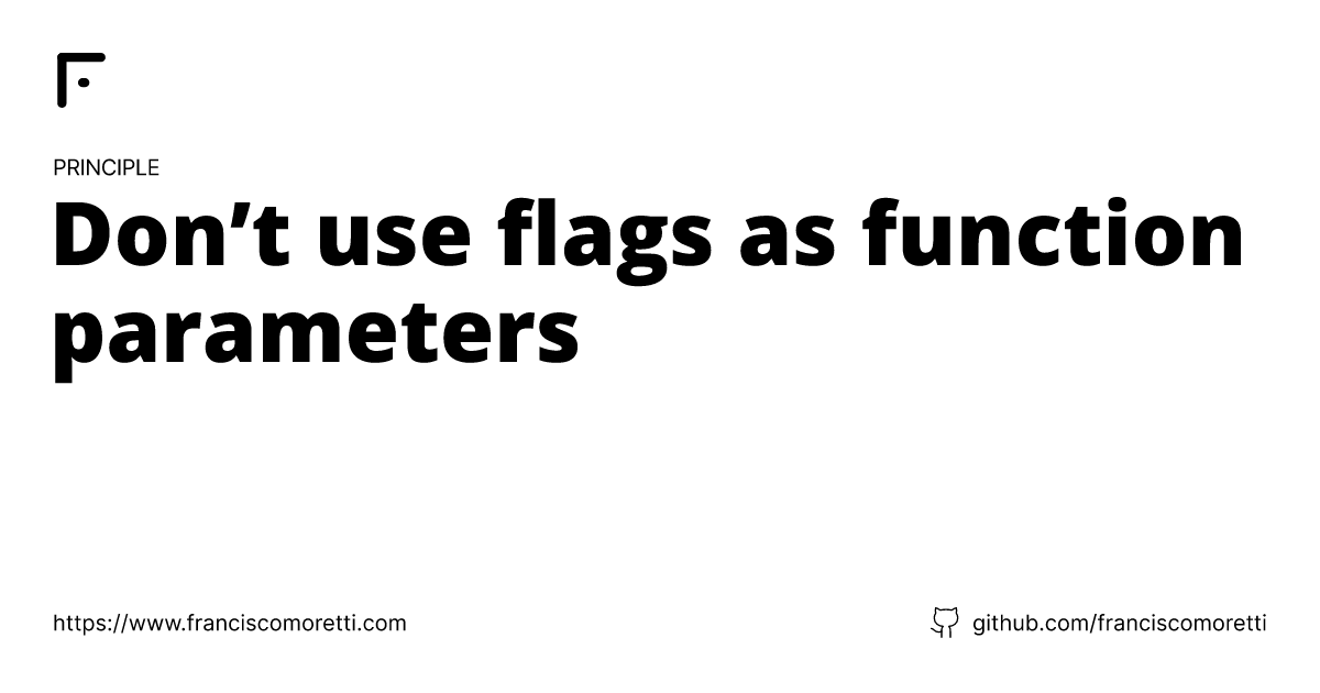 Dont Use Flags As Function Parameters Code Tips 📚 