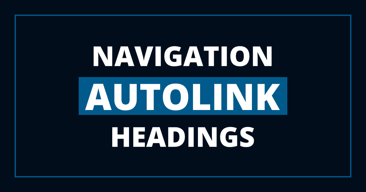 Building an Autolink Heading Component for React Navigation Building an Autolink Heading Component for React Navigation